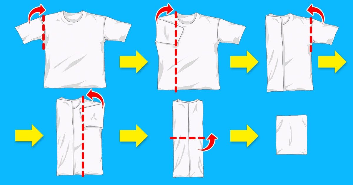 4 Ways To Fold A T Shirt Nicely 5 Minute Crafts